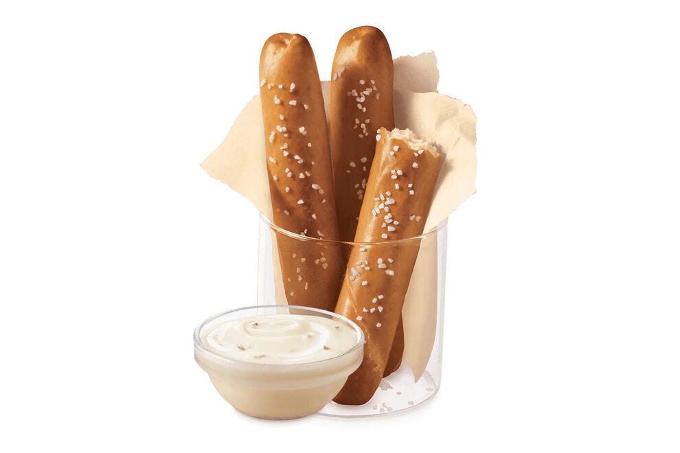 Pretzel sticks with zesty queso - Dairy Queen