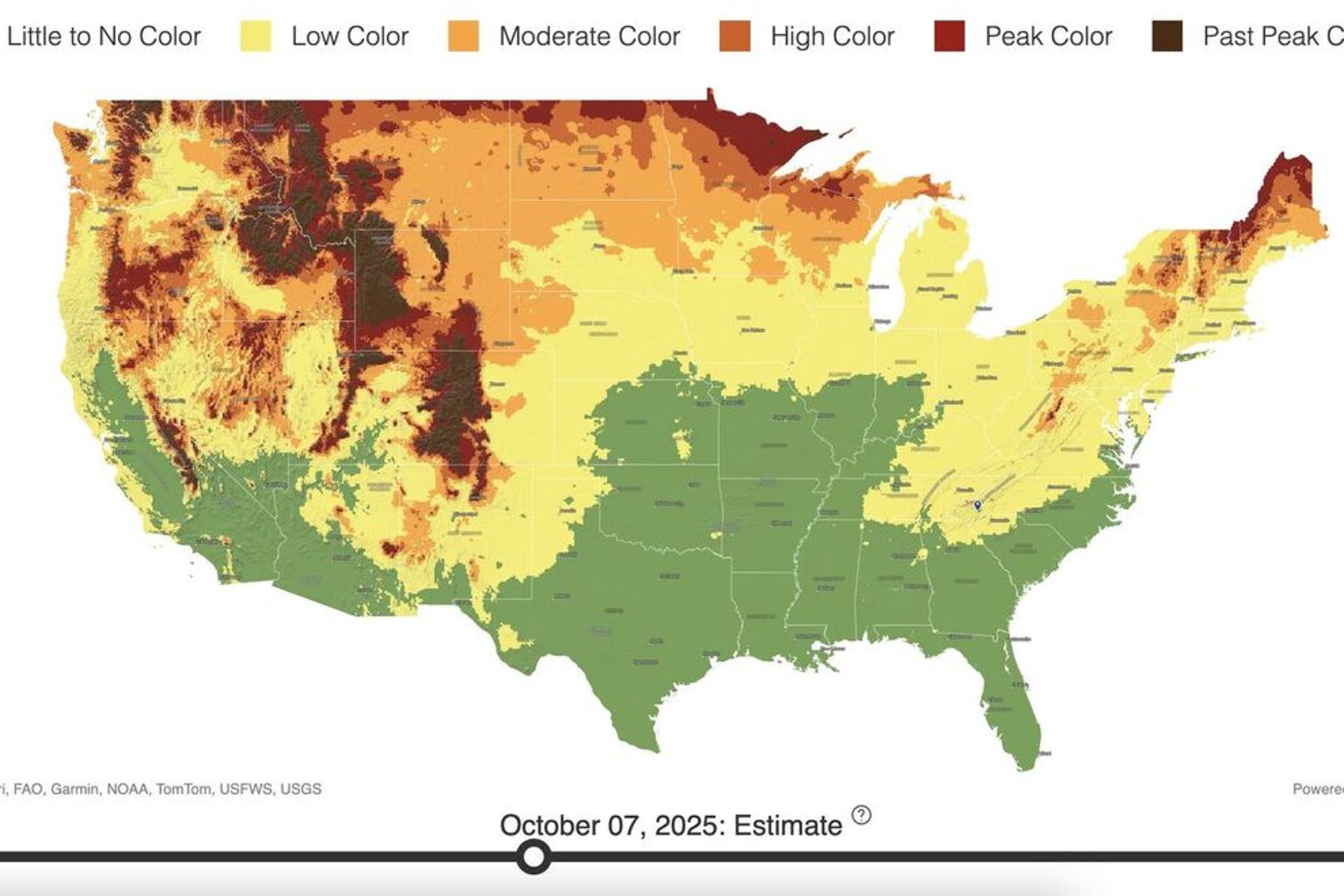 Interactive fall foliage maps that predict 2025 fall color